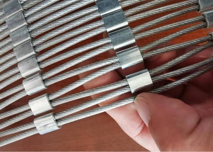Ferrule Diamond Fencing Wire Mesh Flexible SUS304 SUS316 For Stair Railing