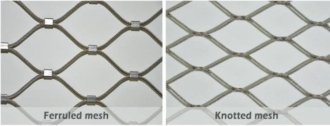 Ferrule Diamond Fencing Wire Mesh Flexible SUS304 SUS316 For Stair Railing