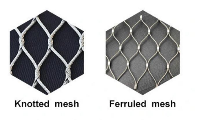 Flexible Stainless Steel Cable Netting , Ferrule Rope Mesh For Birds ...