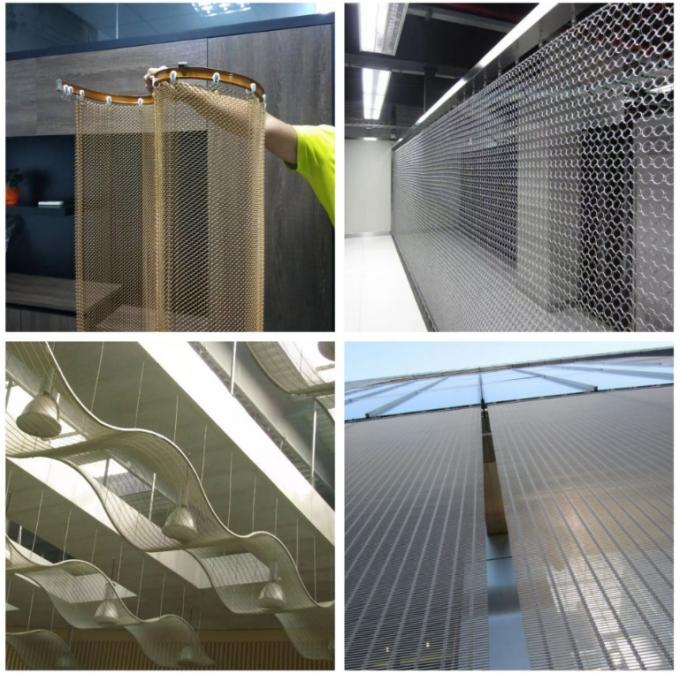 SS304 SS316 Stainless Steel Architectural Mesh Facade Cladding