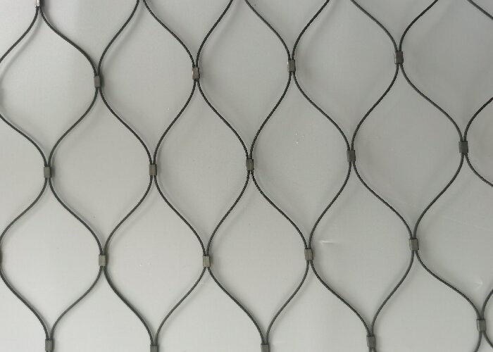 SUS304 Black Oxide Wire Rope Mesh 1.2mm-4.0mm Ferruled And Knotted Type